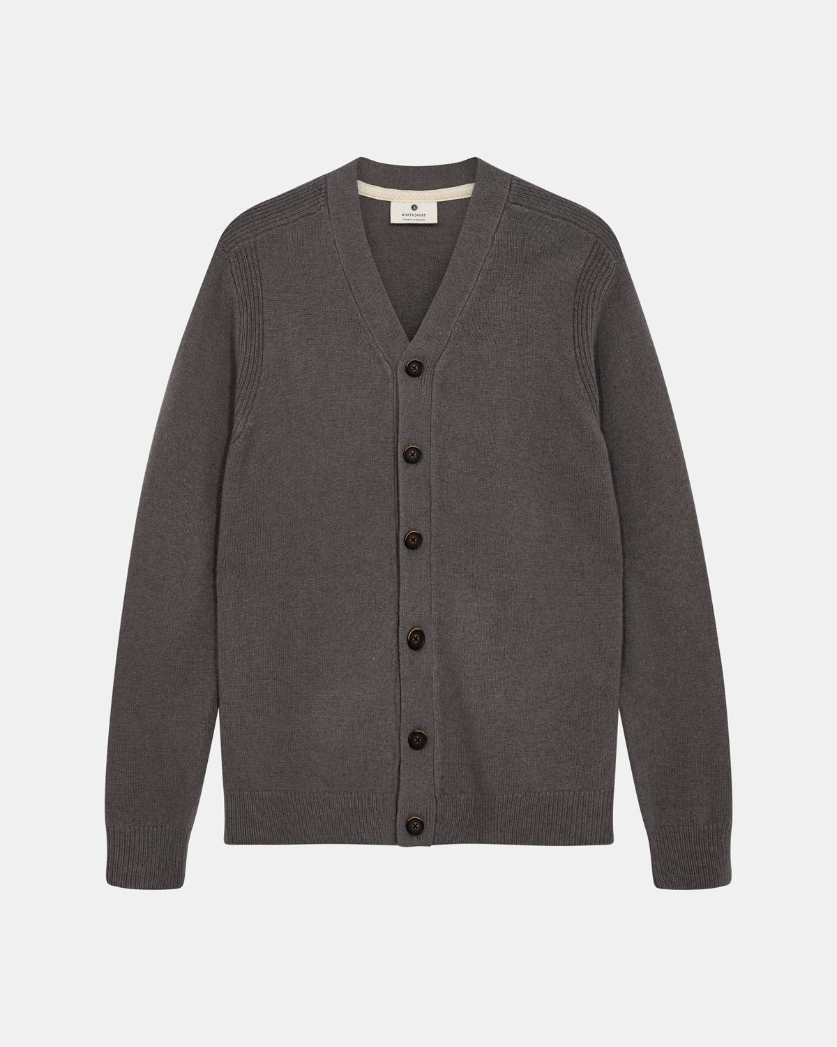 AKSVEND LAMBSWOOL CARDIGAN - Granite Gray