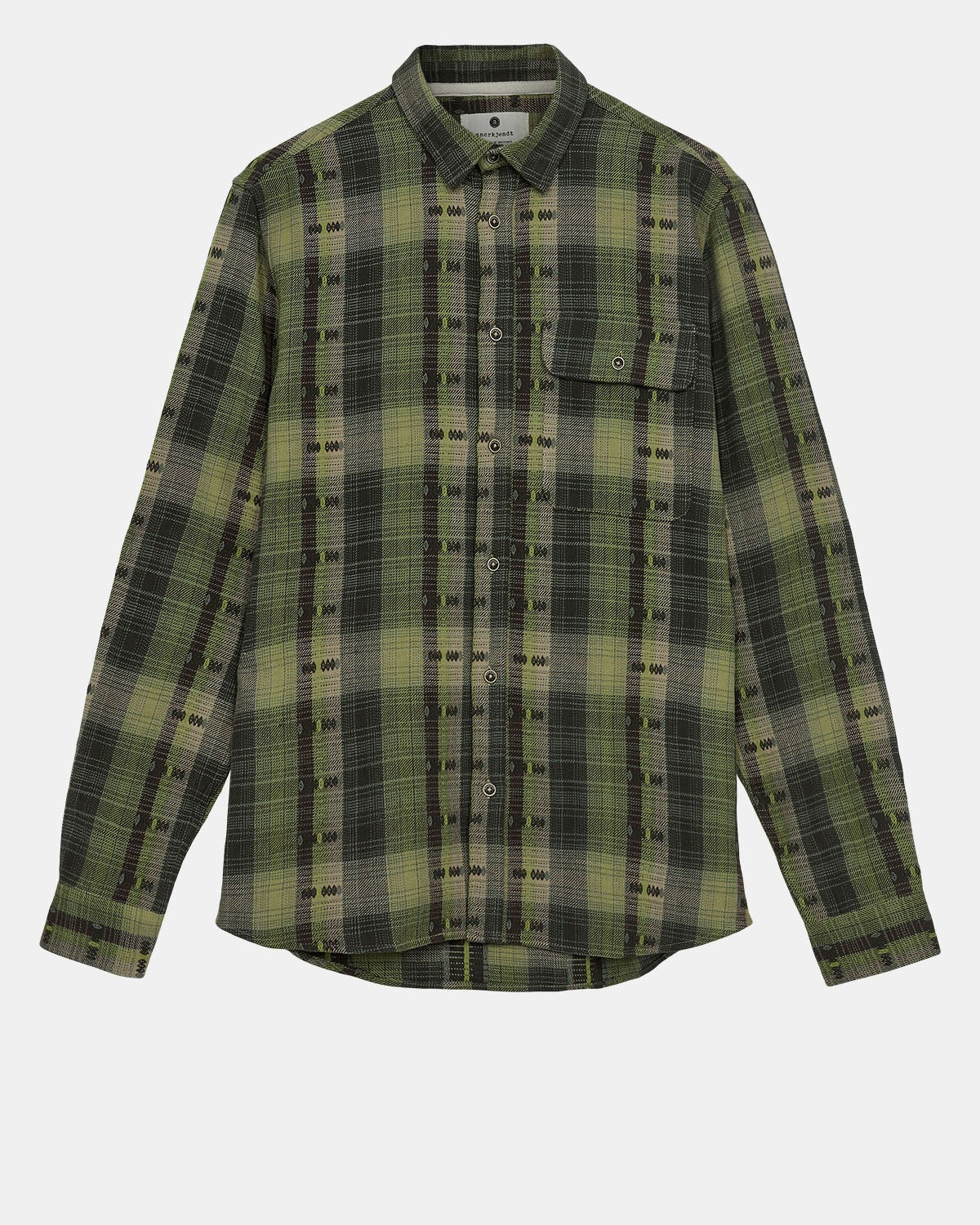 AKLEIF INDIGO CHECK SHIRT - Olivine