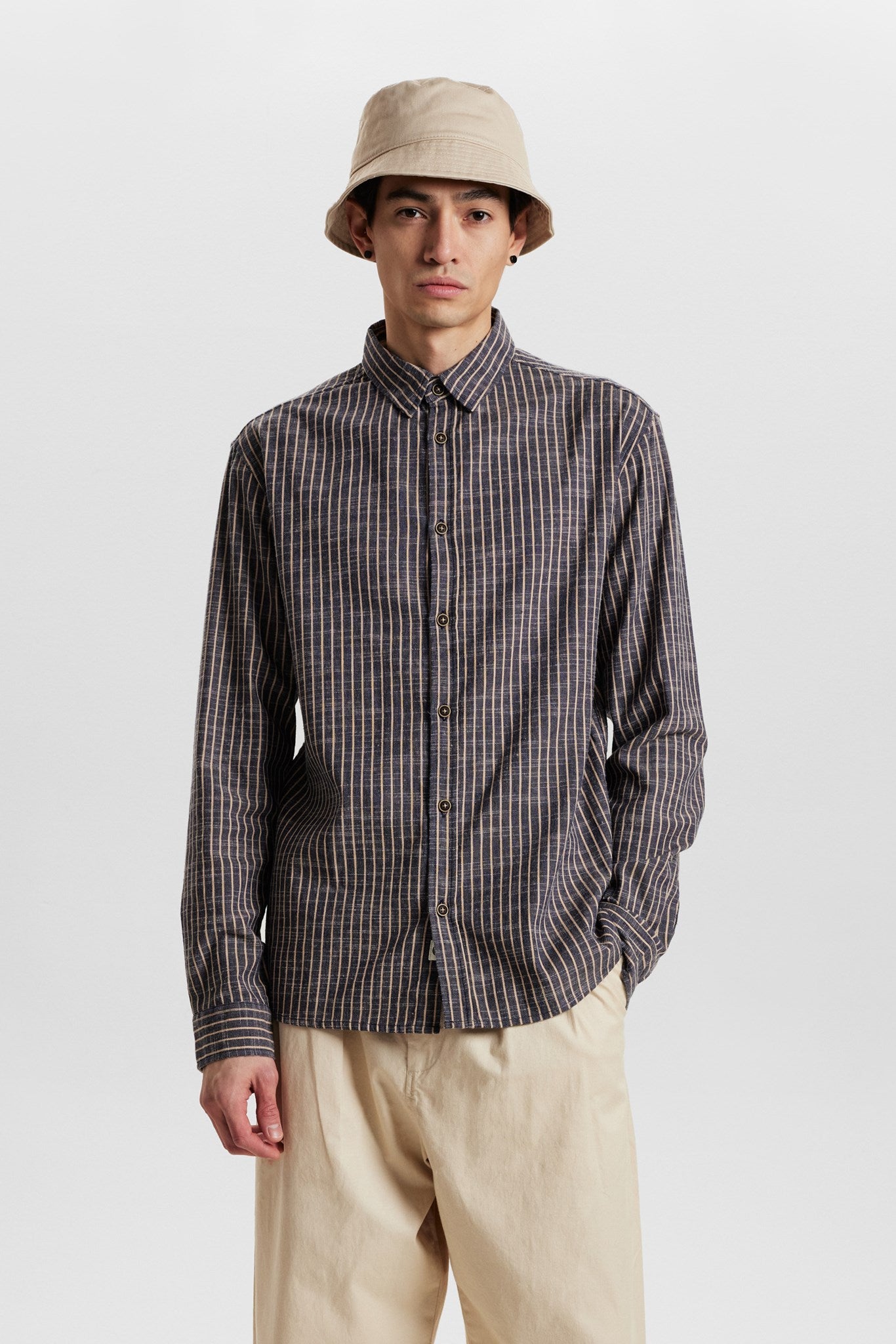 AKLEIF L/S STRIPE SHIRT - Incense