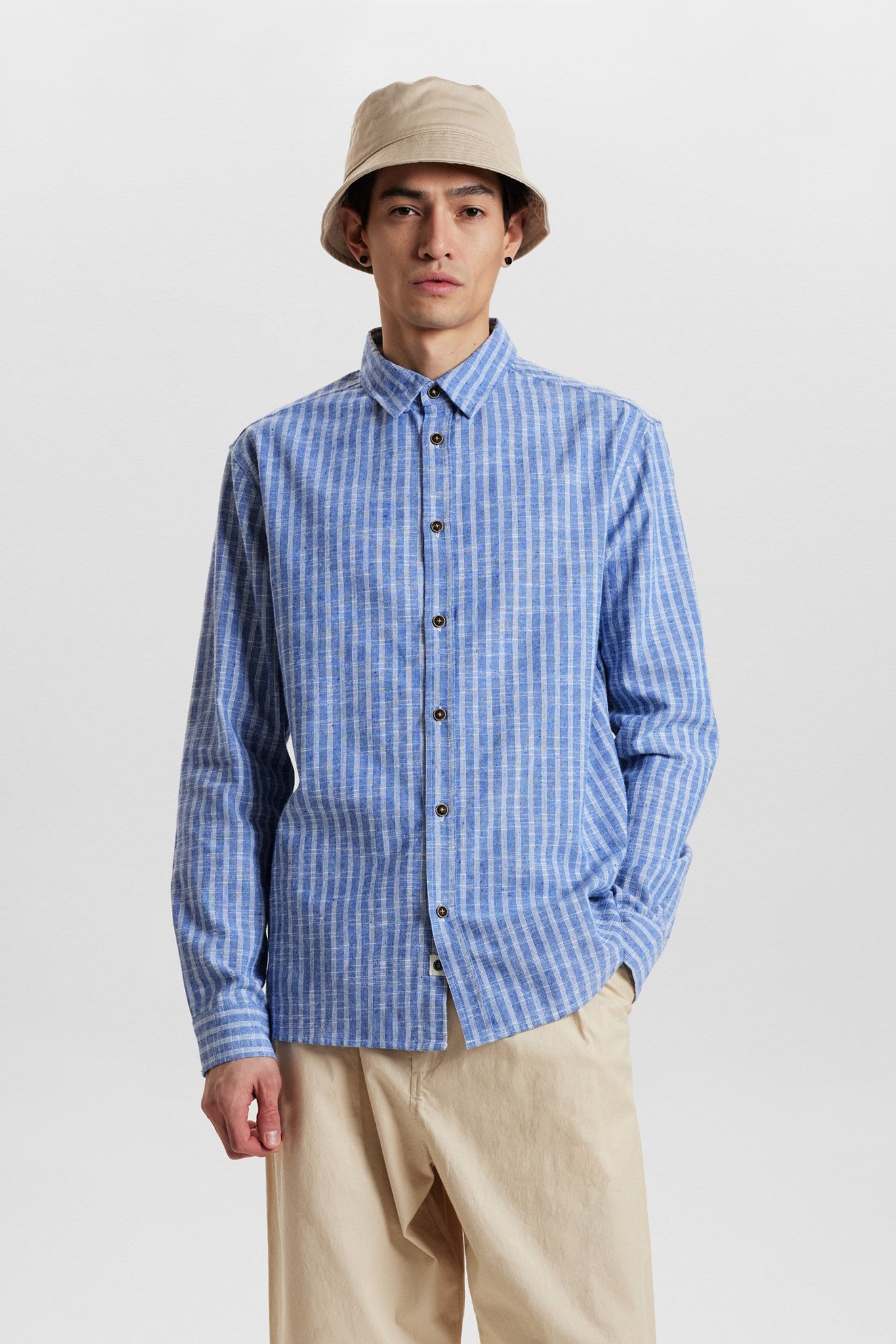 AKLEIF L/S STRIPE SHIRT - Tofu