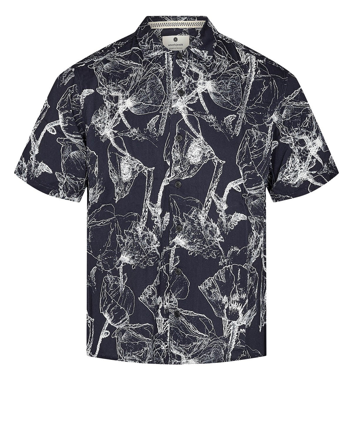 AKLEO S/S VISCOSE AOP - Dark Navy