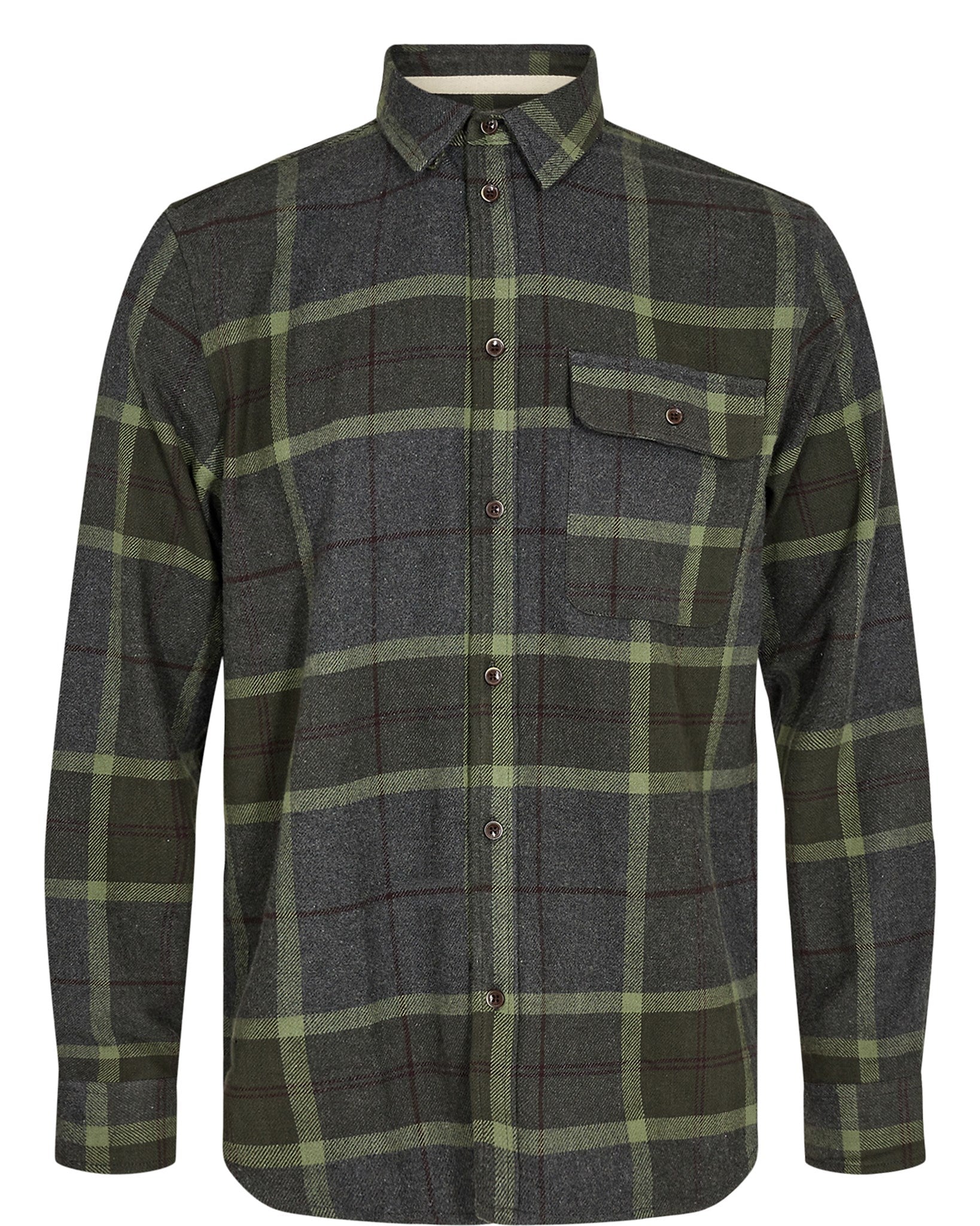 AKLEIF BRUSHED CHECK - Dark grey mel