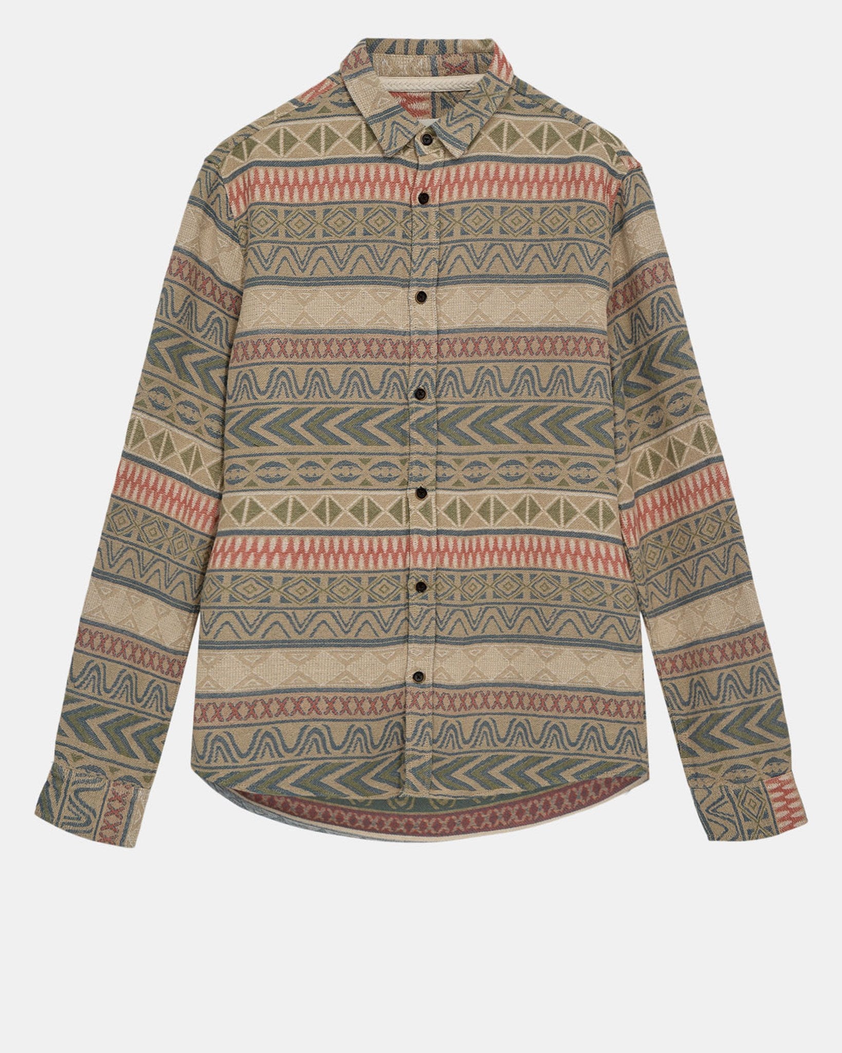 AKLEIF L/S JACQUARD SHIRT - Incense